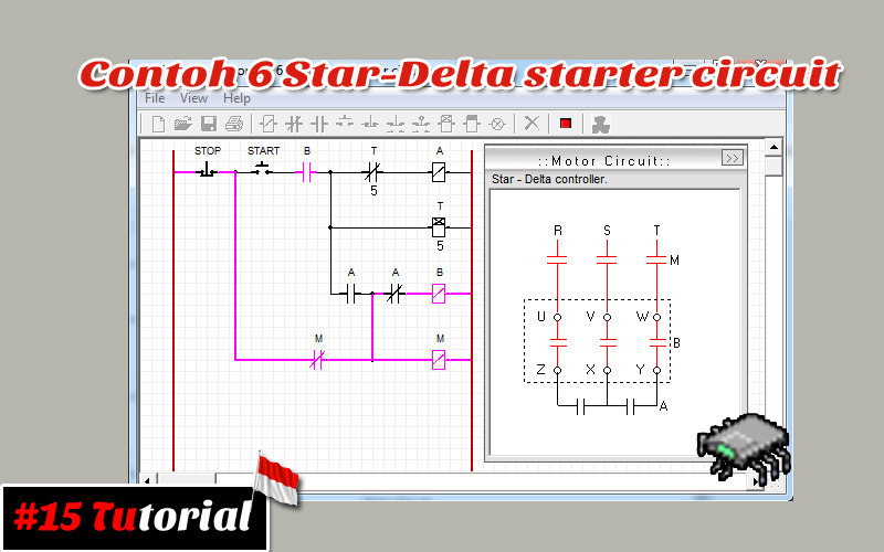 Contoh 6 Star-Delta starter circuit | Tutorial bahasa Indonesia #15 ...