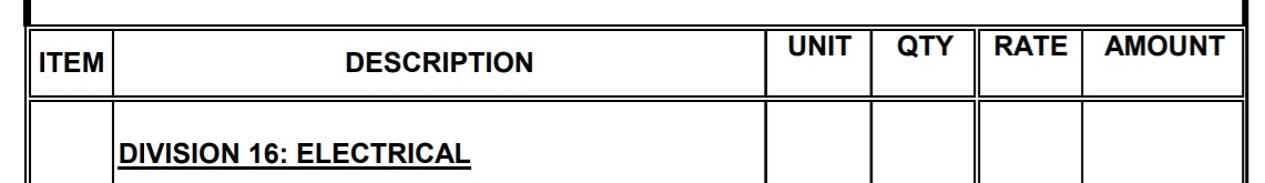 Electrical Bill Of Quantity (BOQ) - Part Two ~ Electrical Knowhow