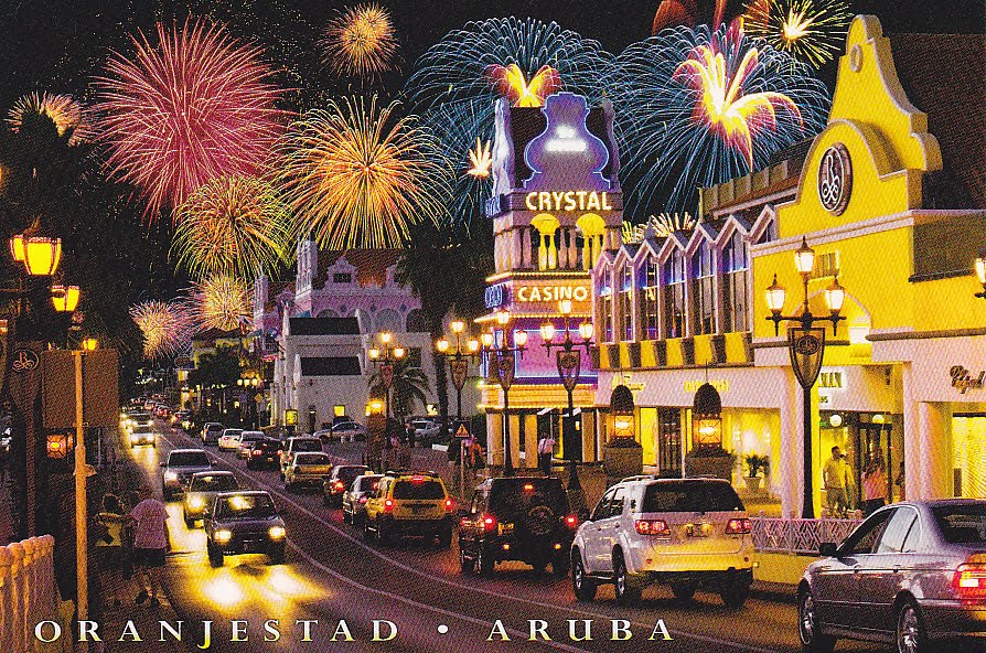 Postcard A La Carte: Aruba - Fireworks at Oranjestad
