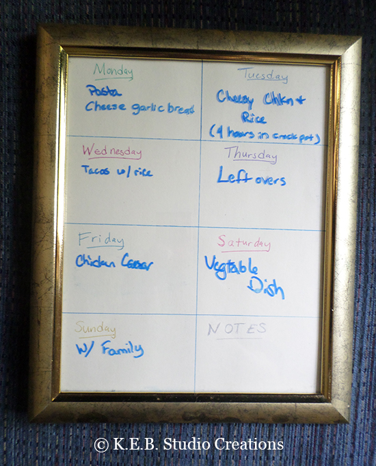 K.E.B. Studio Creations: Making a Dry Erase Menu Board