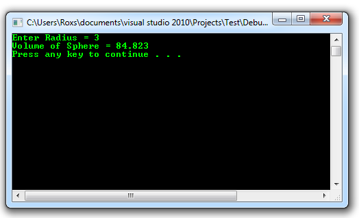 Volume of Sphere solution in cpp | C++ Programs & Projects
