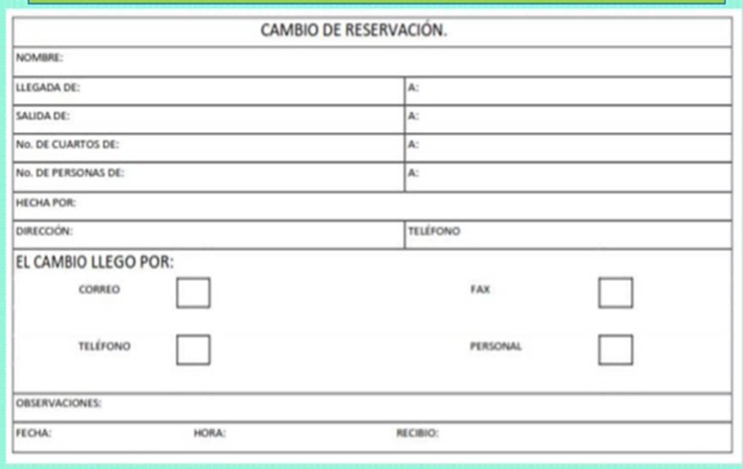 formatos de reservas