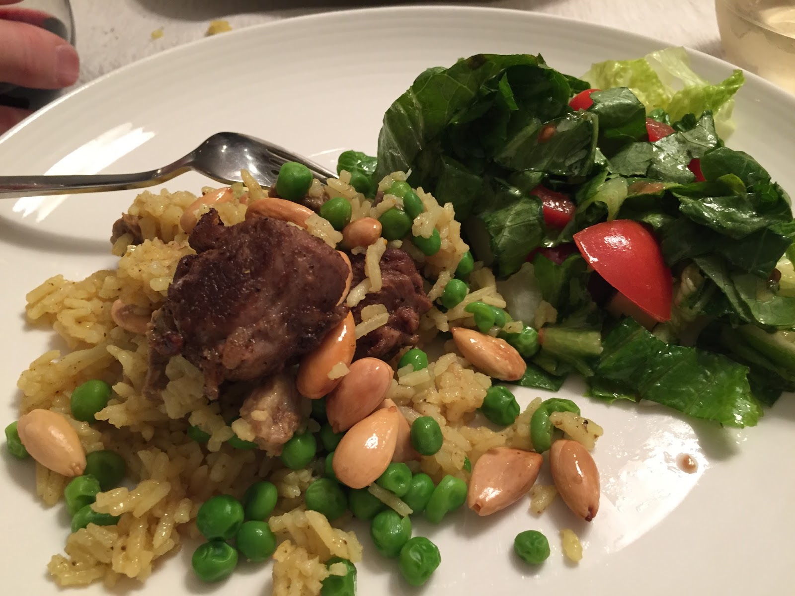 Here and There: Lamb Ouzi with Rice, Almonds and Peas