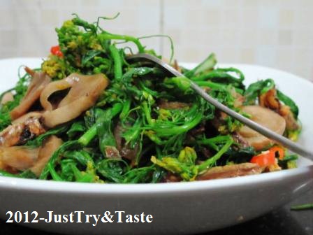 Resep Tumis Bunga Caisim, Jamur Merang & Teri | Just Try & Taste
