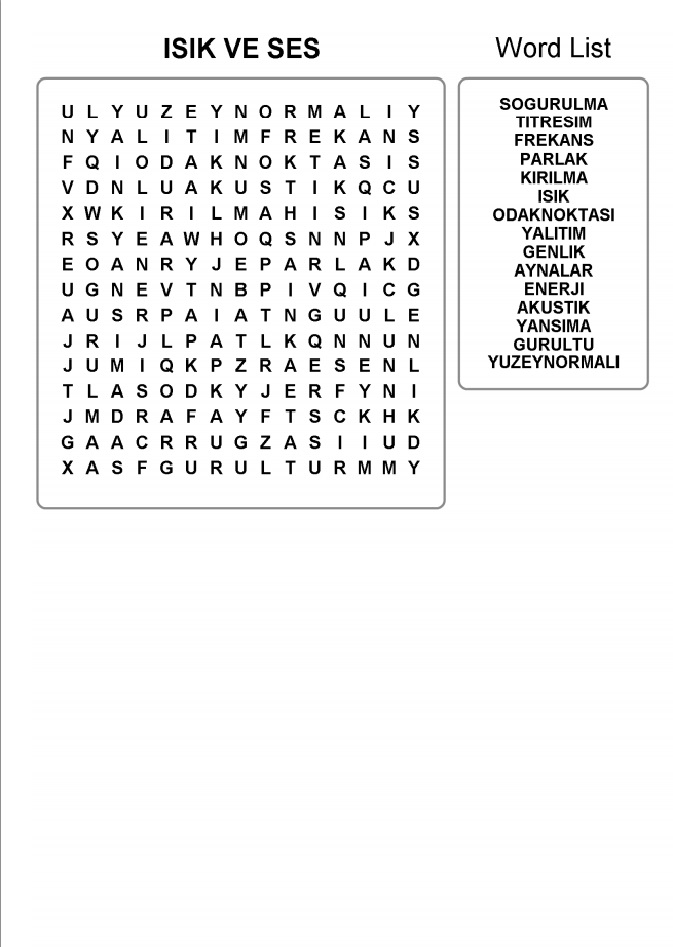 Ses ve Madde: Kare Bulmaca