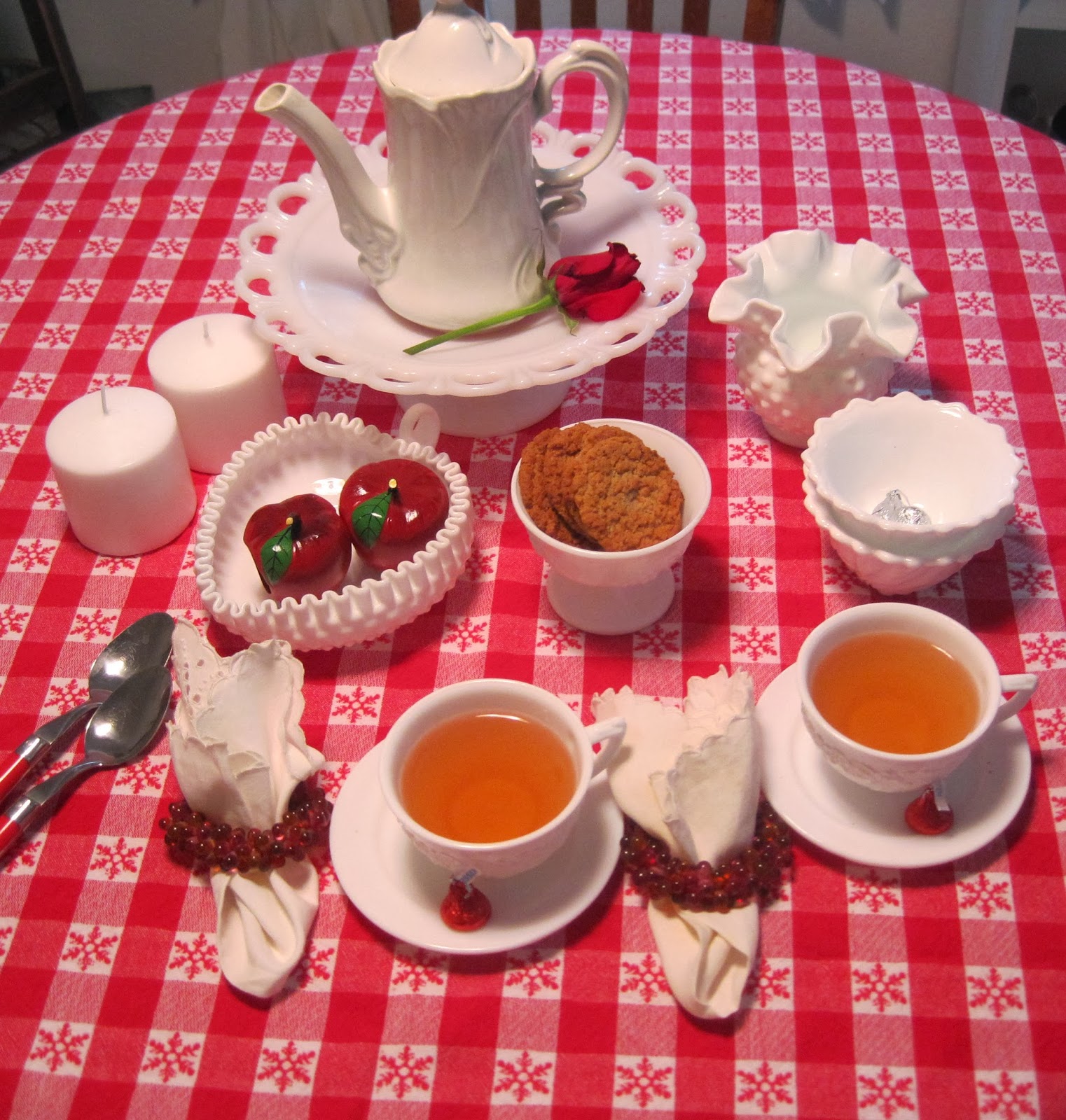 Scene Through My Eyes: Red and White Winter Tea Party