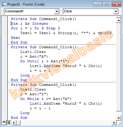 Cara Menggunakan Struktur Kontrol Pengulangan Visual Basic 6.0 ...