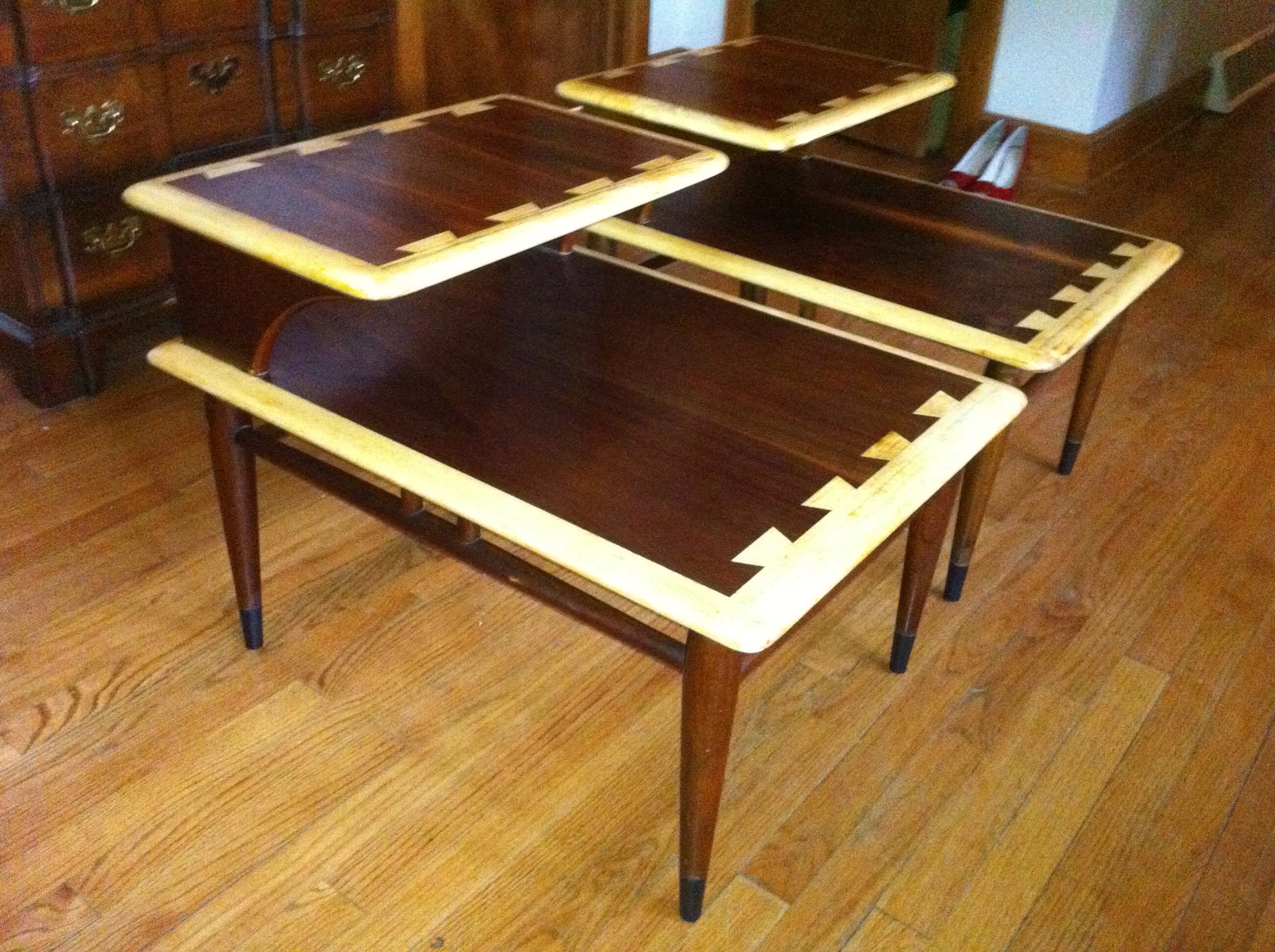 An Orange Moon: Pair of Lane "DOVETAIL" Step Tables