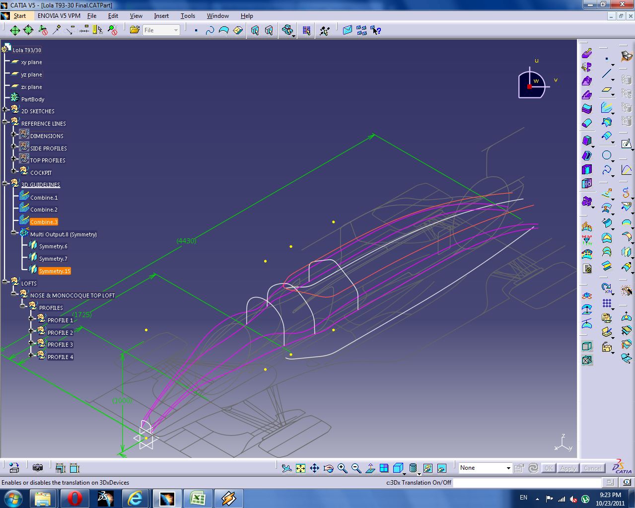 Scratchbuilding a 1/20 scale F1 replica: F1 car design in Catia V5 v