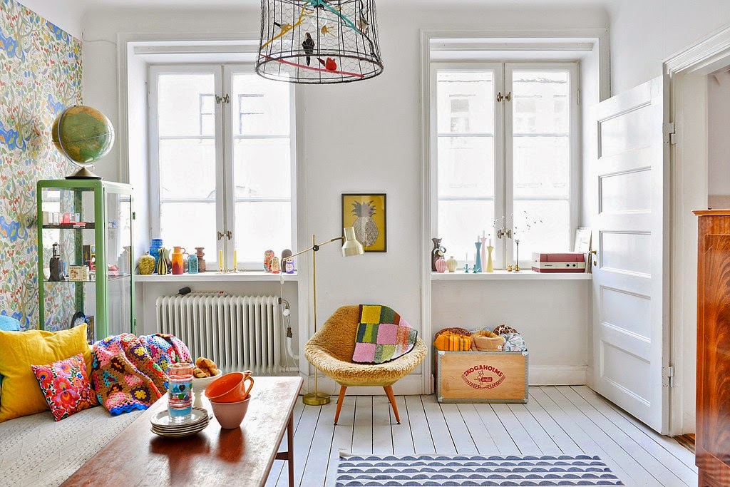 my scandinavian home: A happy Swedish home with bright colours and bold ...