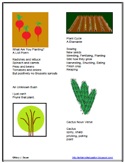 Artistry of Education: Plant Poems Printable