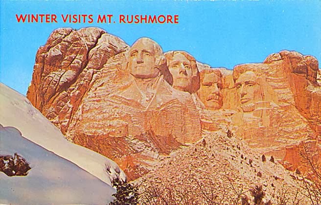 *Postcard Gems: Winter Visits Mt. Rushmore