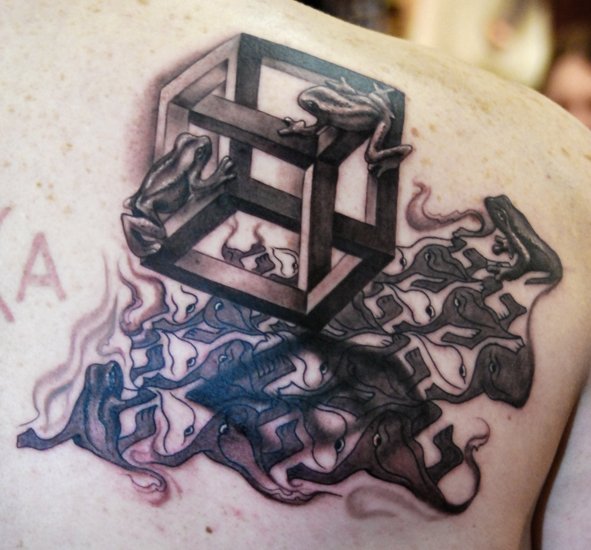 Impossible world site blog: Tattoo with impossible cube