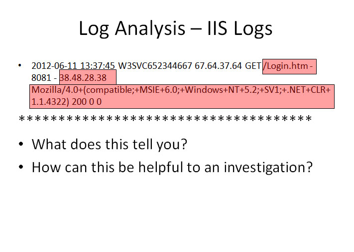 CyberTactics: Log Analysis - IIS Logs