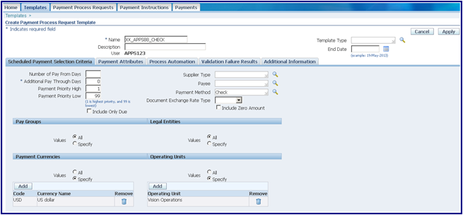 Oracle Applications: Oracle R12 AP Checks Setups and Process Training Guide