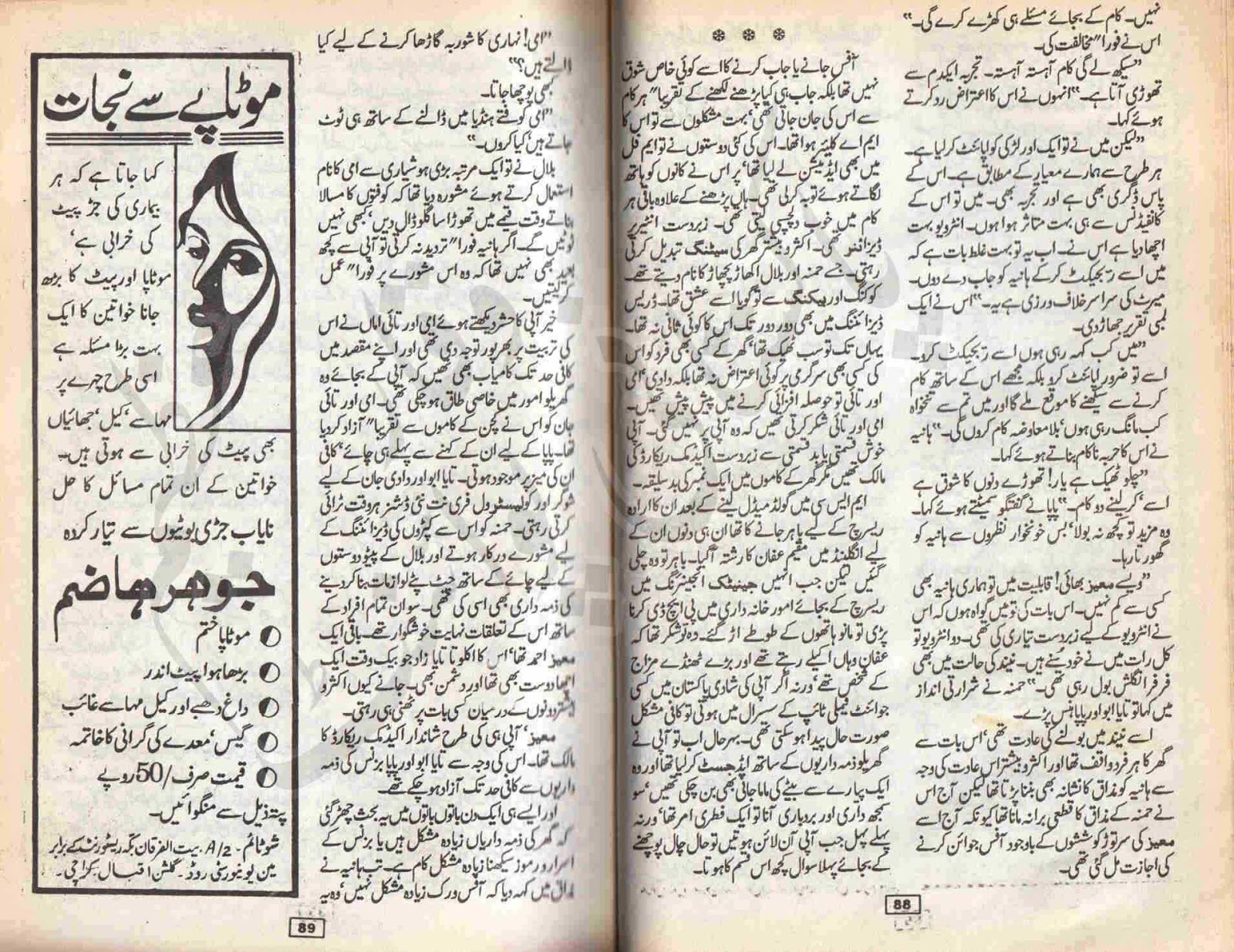 Free Urdu Digests: Kahi un kahi novel by Rashida Riffat Online Reading.