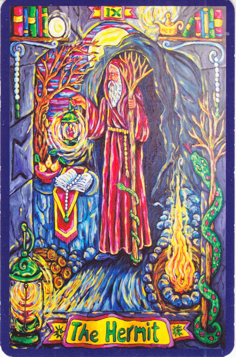 Rowan Tarot: Root and branch - the Hermit in Pearls of Wisdom Tarot