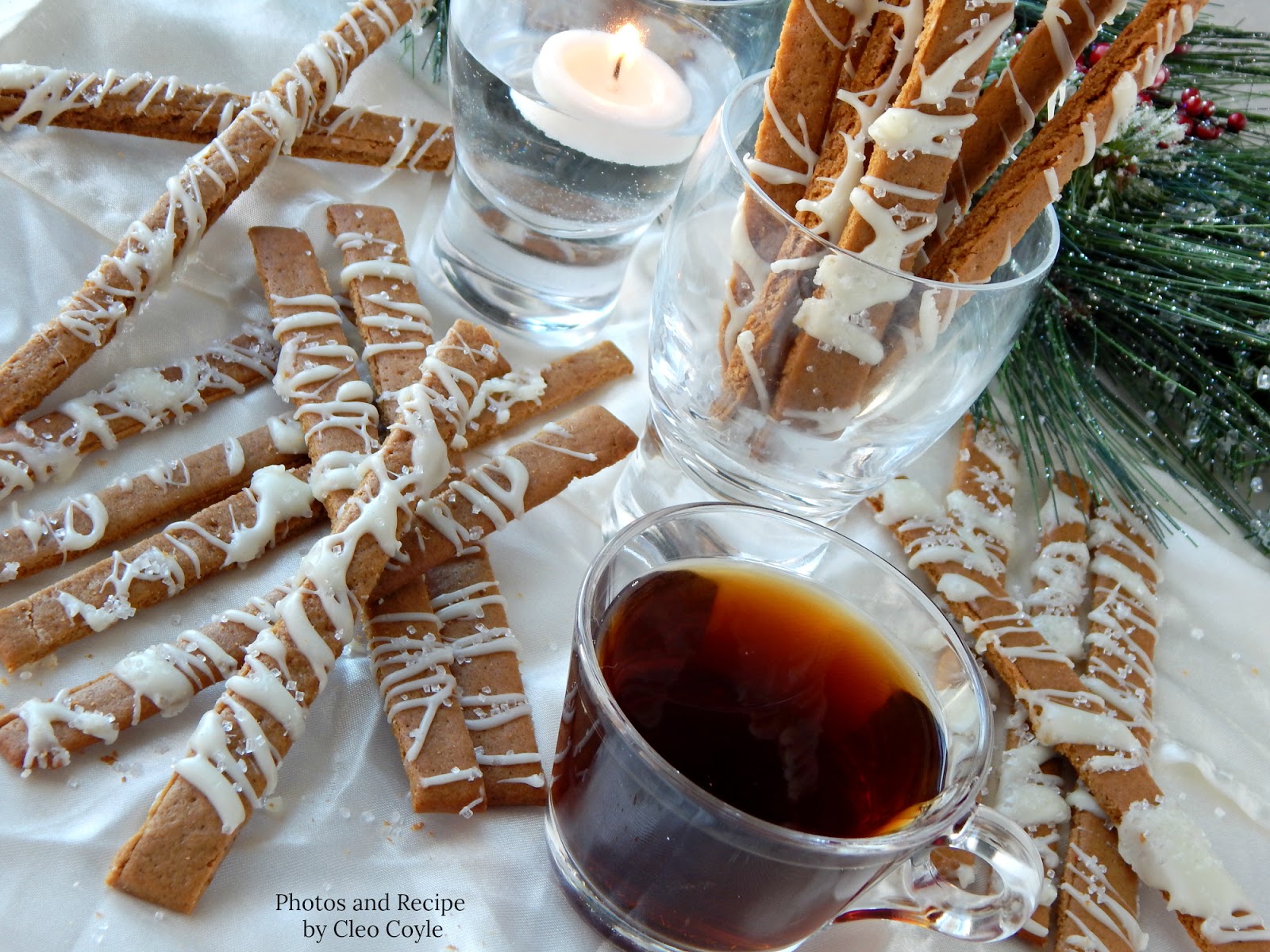 Cleo Coyle Recipes.com: Iced Gingerbread Cookie Sticks: Elegant, Edible ...