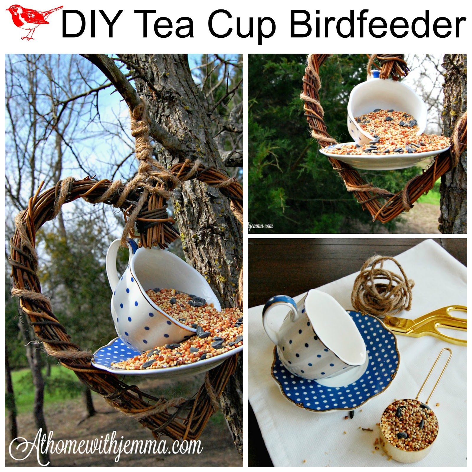 DIY~Tea Cup Birdfeeder - At Home with Jemma