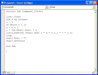 Multiplication table in Visual Basic 6.0 | LimeProgramming - Programming Tutorials