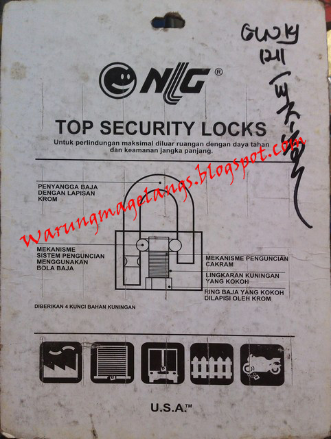Warung Magelangs: GEMBOK MERK NLG DENGAN MASTER KEY (ISI 4 ATAU 5)