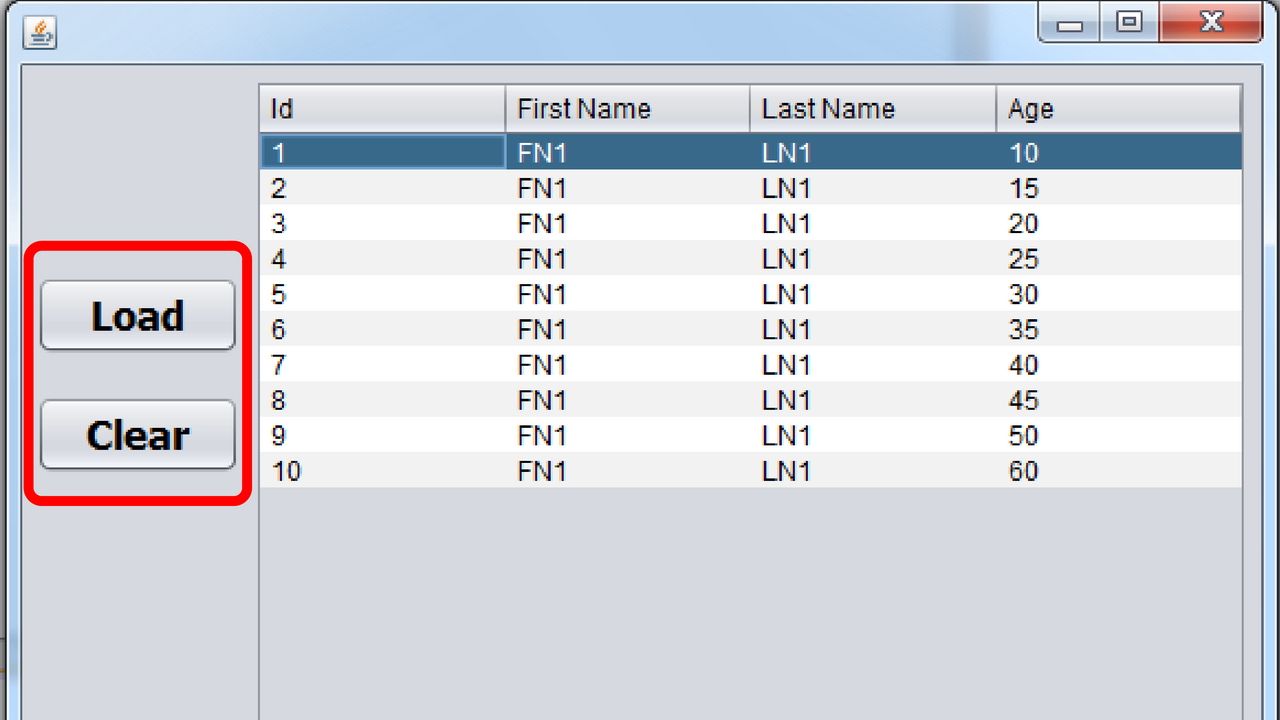 Java Load And Clear Jtable Data C Javaphp Programming Source Code