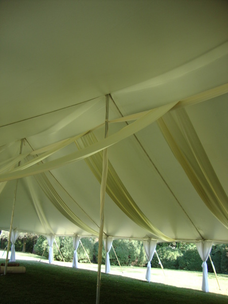 Campy Wedding Style: Installing Tent Ceiling Fabric for a really large ...