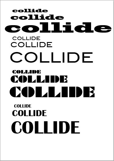design practise: collide 20 typefaces