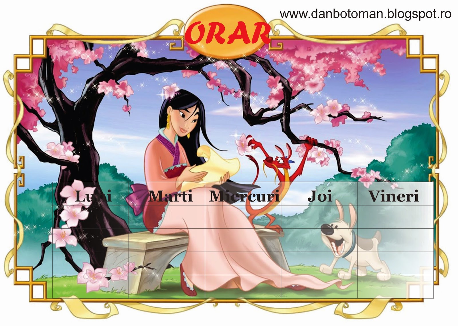 Da Culoare Vietii: Descarca gratis orar pentru scoala