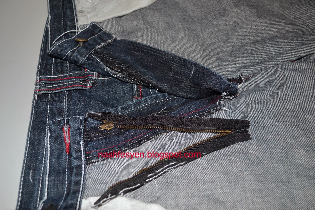 Nash Fesyen: tukar zip seluar jeans