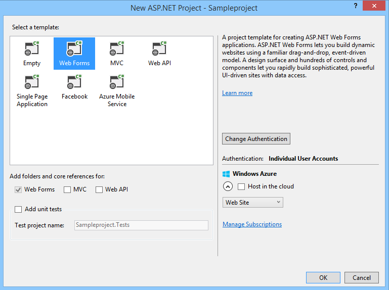 How to Create a Project in asp.net C#