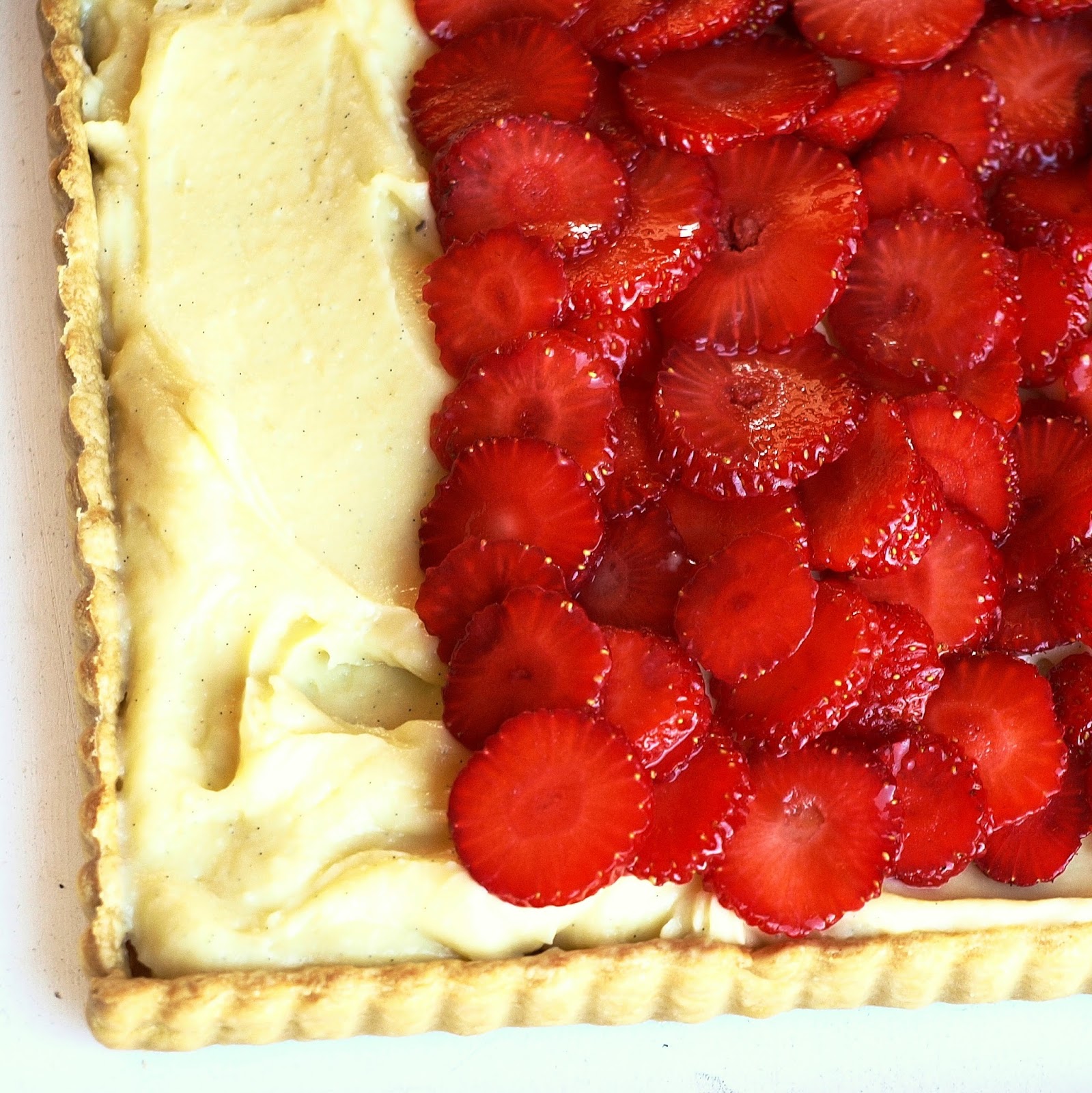 caiet cu retete: Tarta cu capsuni si crema de vanilie