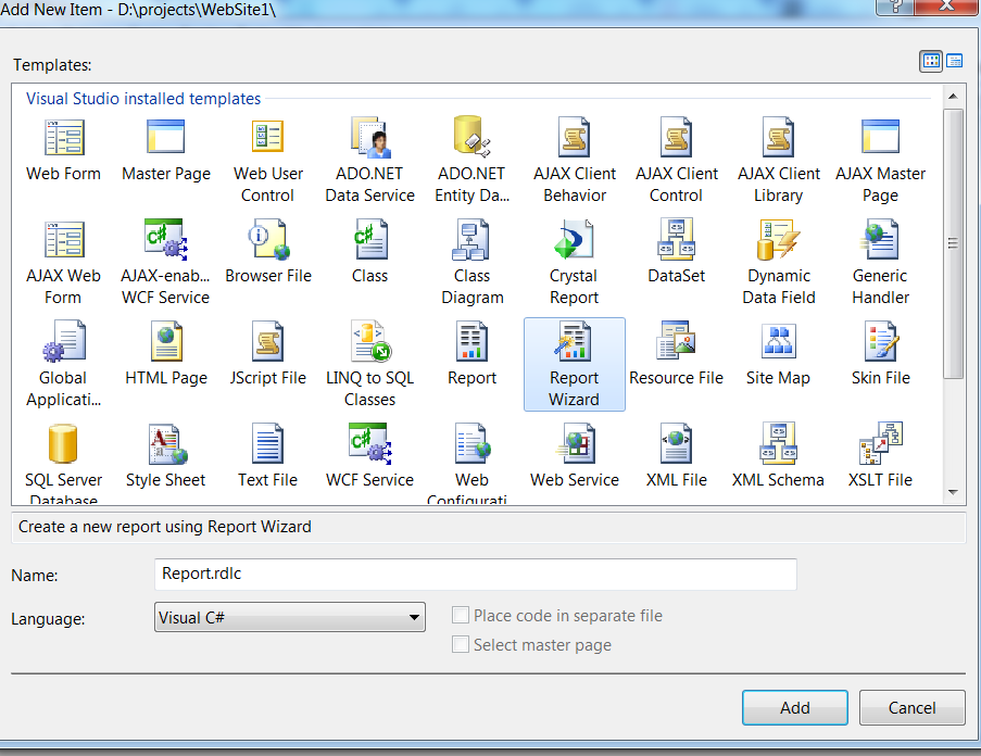 Programming In Aspnet Using Cjavascriptajax And Ms Sql Server Create Report Using Reportviewer
