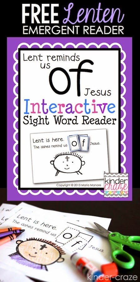 Freebielicious: FREE Lenten Interactive Sight Word Reader
