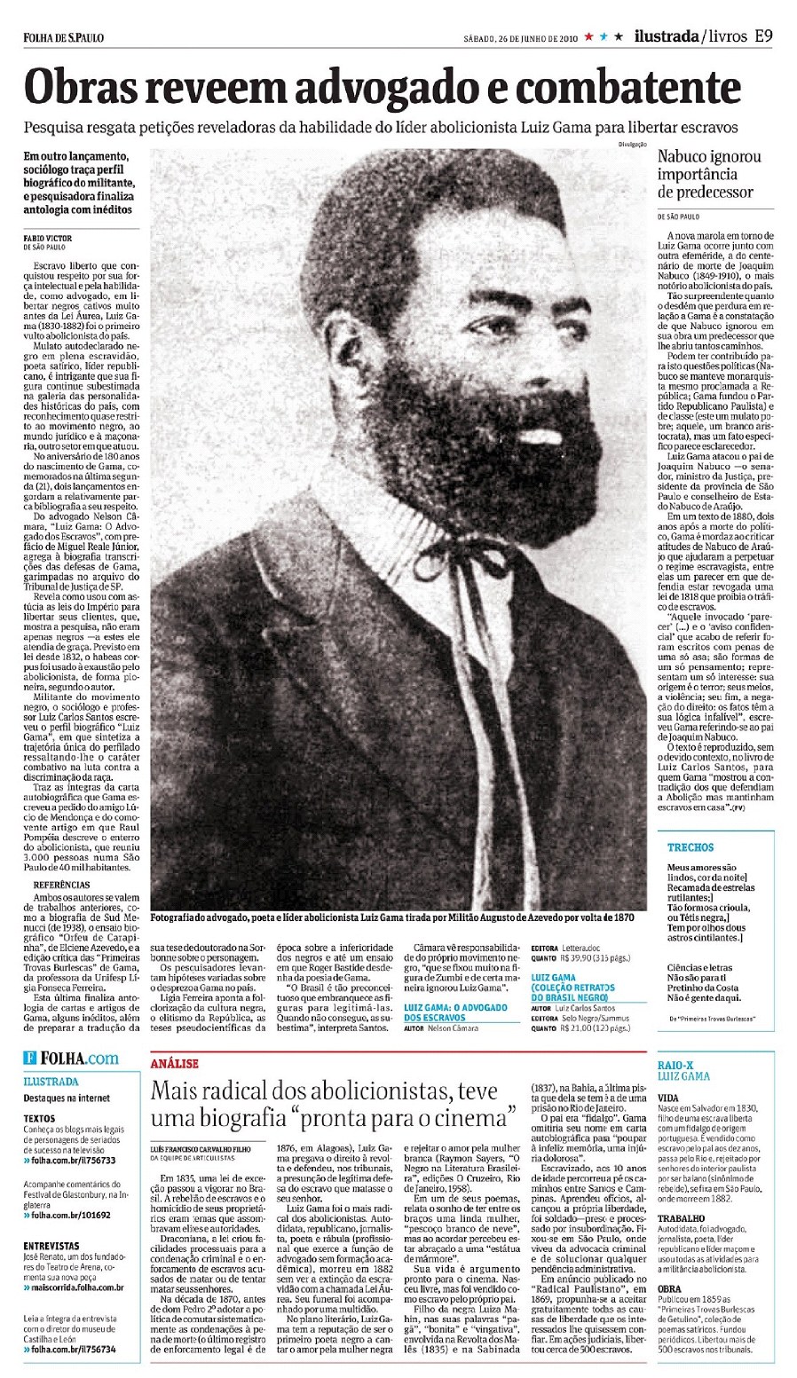 Caiçara dos Rios dos Ventos: Abolicionistas do Brasil - LUIZ GAMA