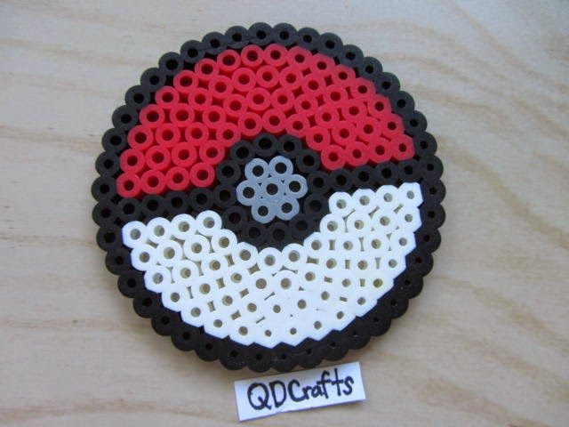 QDCrafts: Pokémon Pokéball Perler Bead Coaster