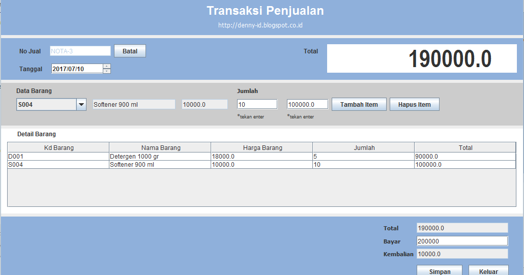 Cara Membuat Form Transaksi dengan Java | Download Source Code PHP dan ...