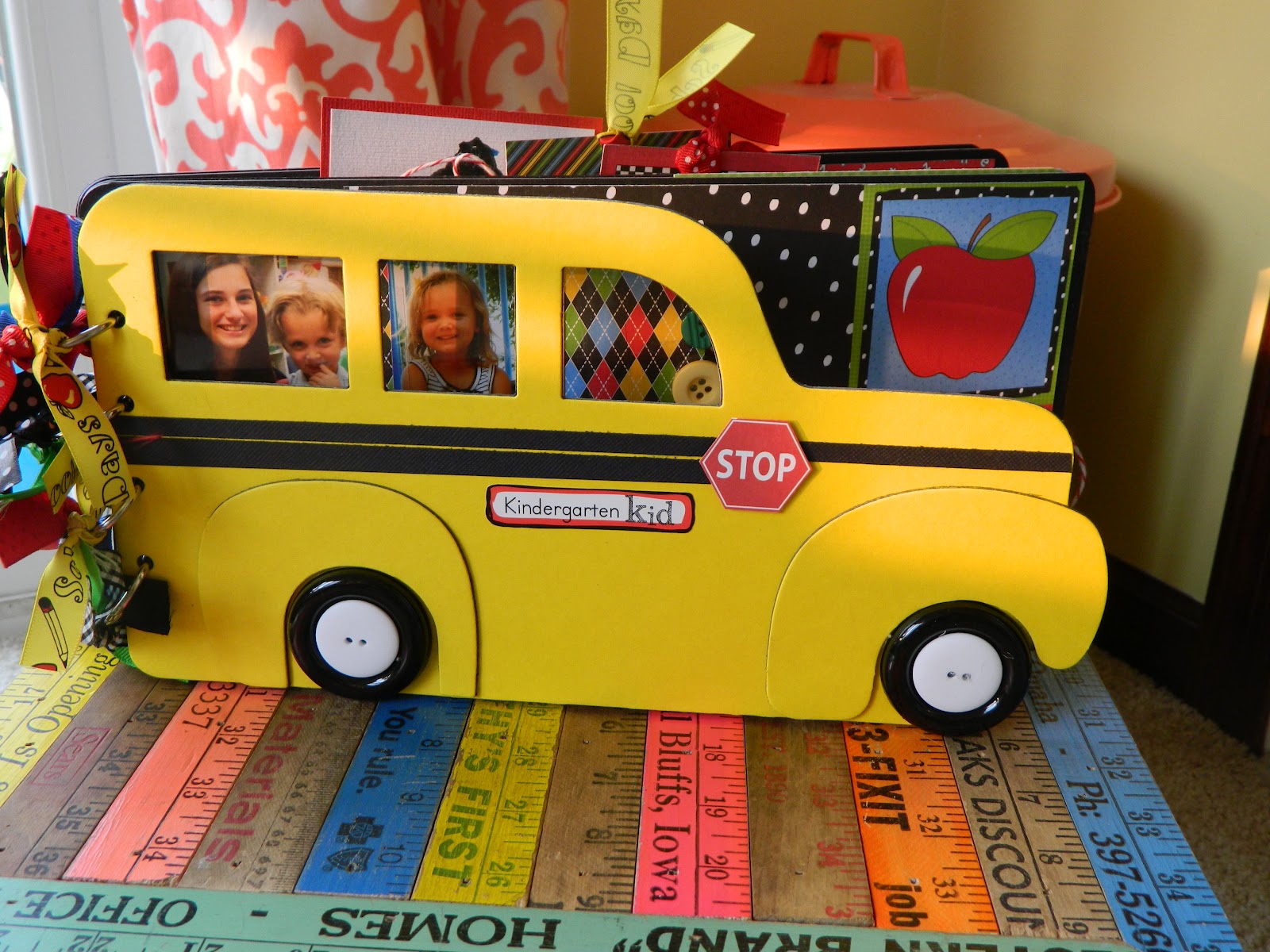the vintage umbrella: School bus scrapbook