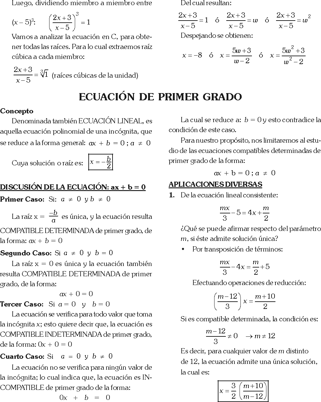 Ecuaciones De Primer Grado Ecuaciones De Primer Grado