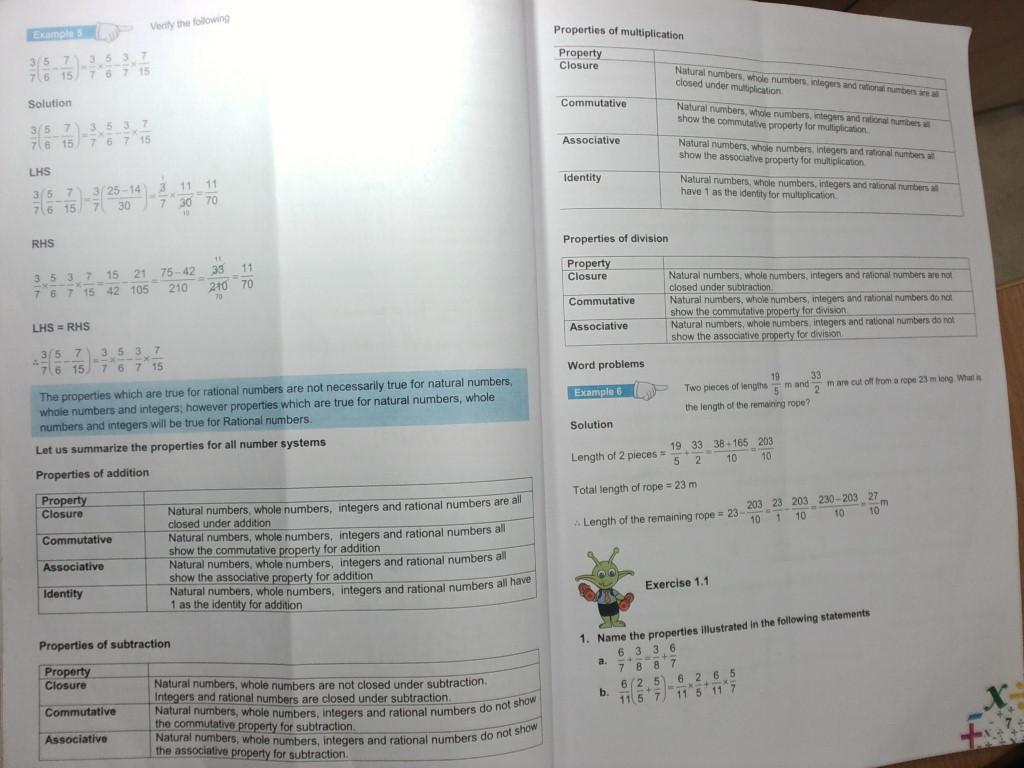 PIS VADODARA STD 8: grade 8 Ch1 Math Textbook