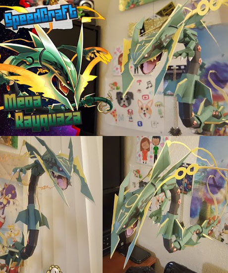 Pokemon : Mega Rayquaza Papercraft | Paperized Crafts