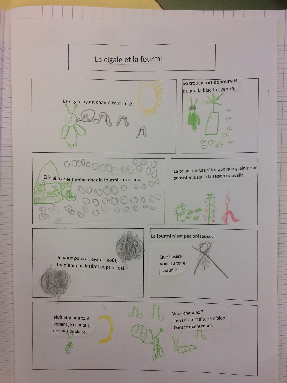 École Françoise Dolto: "La cigale et la fourmi" en bande dessinée ...
