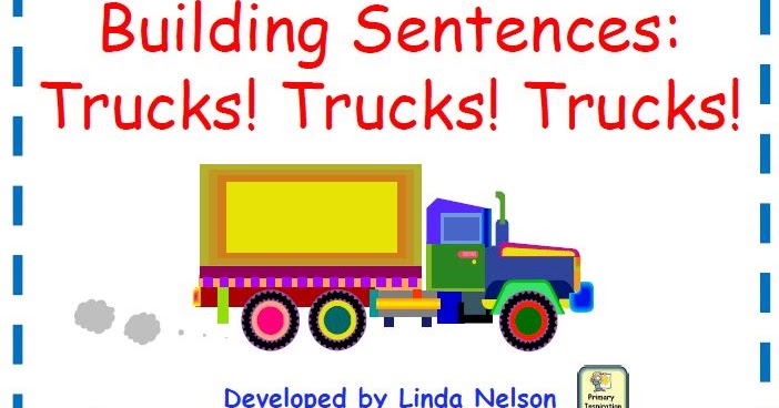 Classroom Freebies Too: Word Cards for Sentence Building - Trucks!