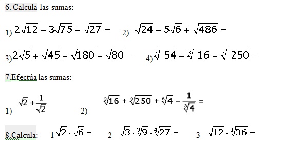 Matemática: Guía ejercicios: Raices