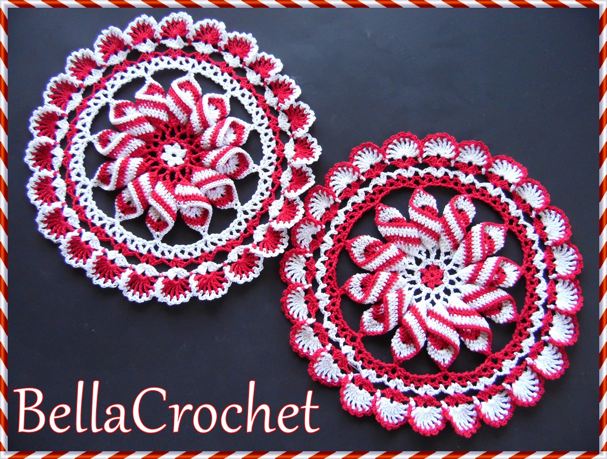 BellaCrochet: Peppermint Pinwheel Doily: A Free Crochet Pattern For You