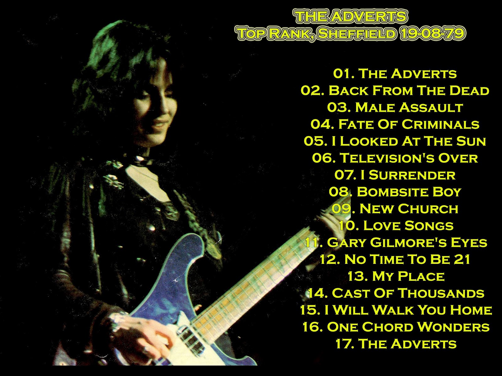 music ruined my life: The Adverts: Top Rank, Sheffield, 1979