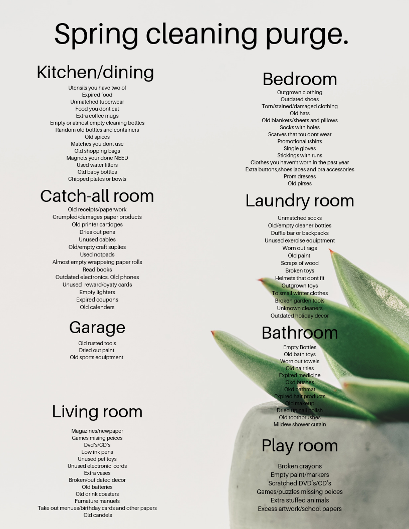 Spring cleaning Purge