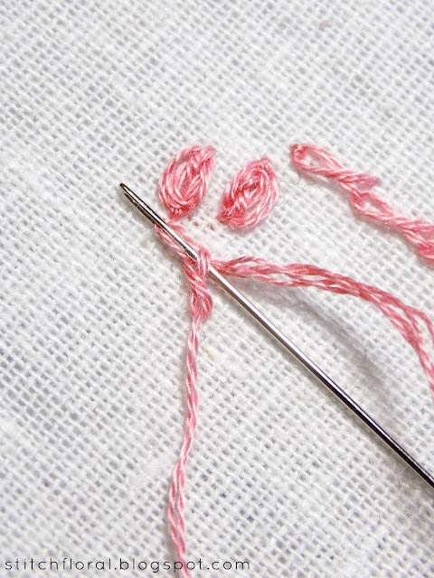 Twisted chain stitch, Rosette chain stitch and Oyster stitch - learn 3 ...
