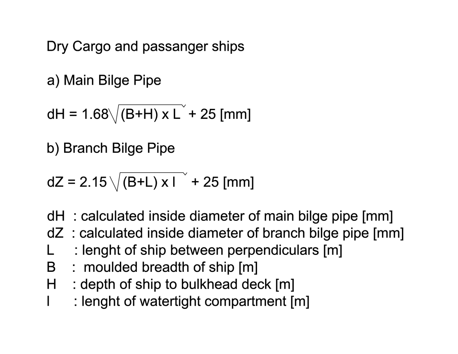 Den Mas Rojomolo: Bilge Pipe System