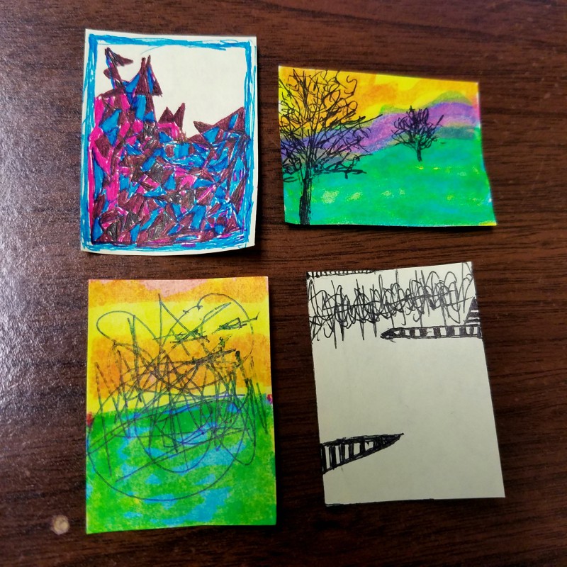 My Creative Endeavors: STICKY POST-IT NOTES ART - Part II